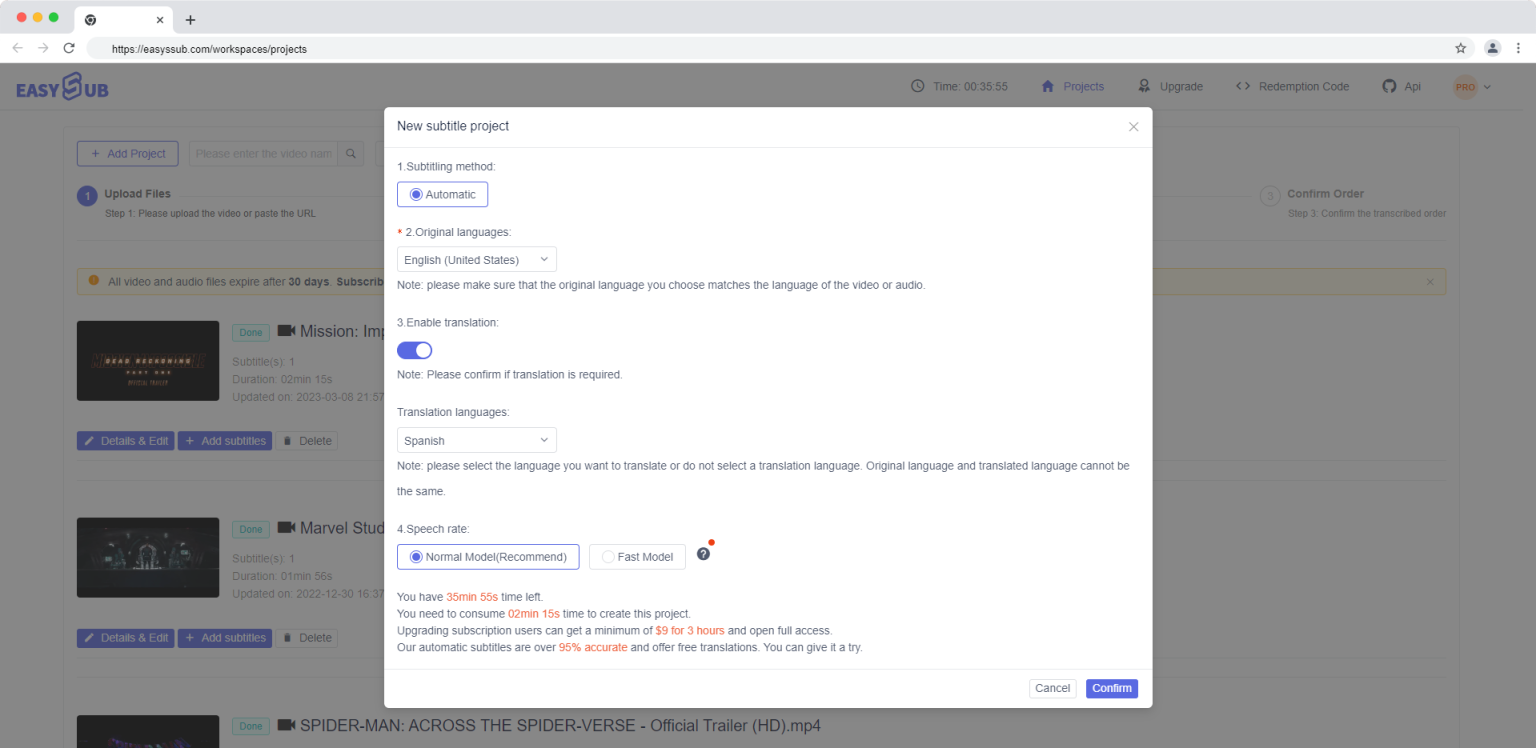 Add SRT to MP4 - EASYSUB